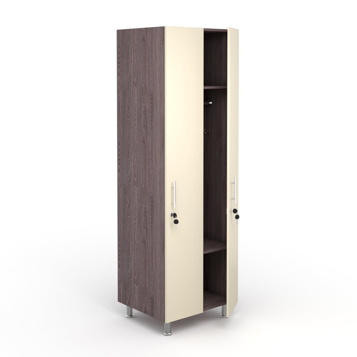 Шкаф для раздевалок 2х-секционный, Ясень Анкор и Крем Вайс U31105-U2236