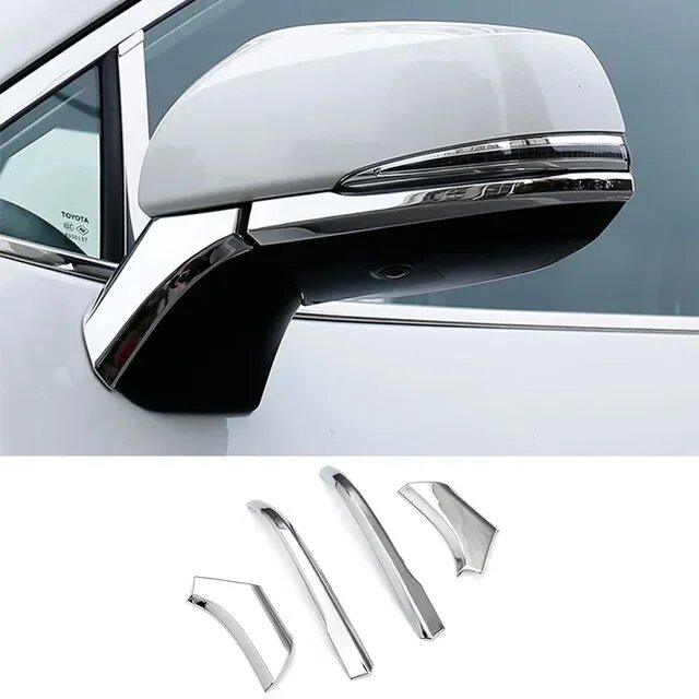 Гибридный боковой молдинг для автомобильного зеркала заднего вида Toyota RAV4 XA50 2019 2020 2021 2022 2023 RAV 4 XA 50, карбоновые аксессуары SILVER