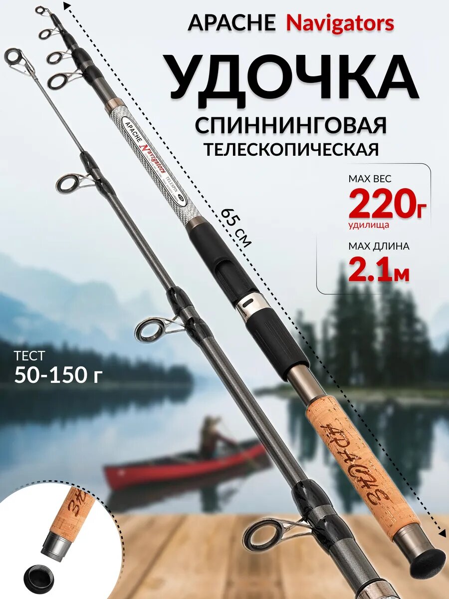 Удилище спиннинговое телескопическое 2.1 метр