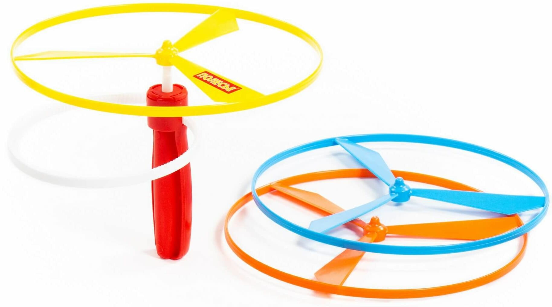 Вертушка улетная для детей, диск-ветрячок с запуском, детская летающая игрушка-ветерок для подвижных игр на улице и активного отдыха, набор из 3 штук