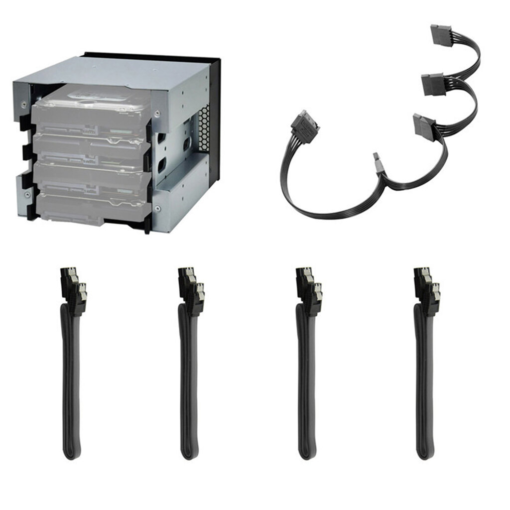 5-дюймовый отсек для оптических накопителей с 3 отсеками на 4 отсека 3,5 "SATA HDD Cage Rack Кронштейн для лотка для жесткого диска Caddy Adapter Converter