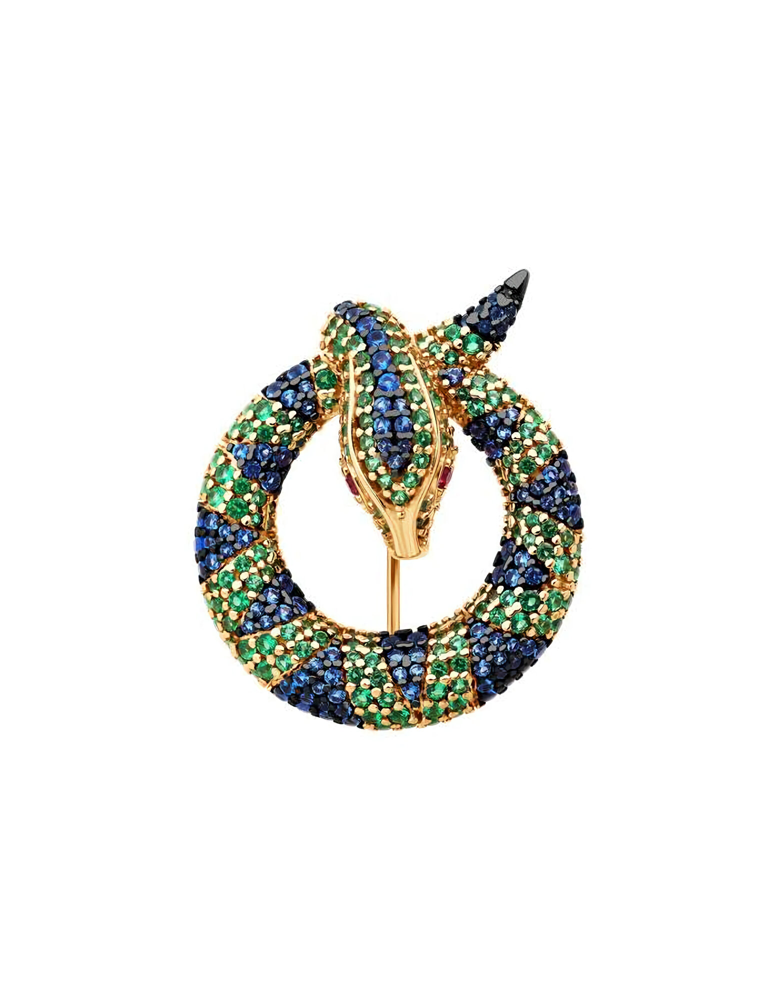 Брошь, серебро, 925 проба, золочение, фианит