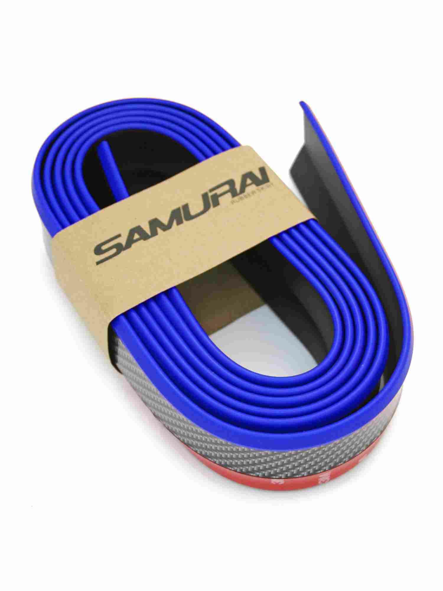 Губа на бампер «SAMURAI» универсальная (под карбон черная с синим кантом, 2.5 м) belais #14502