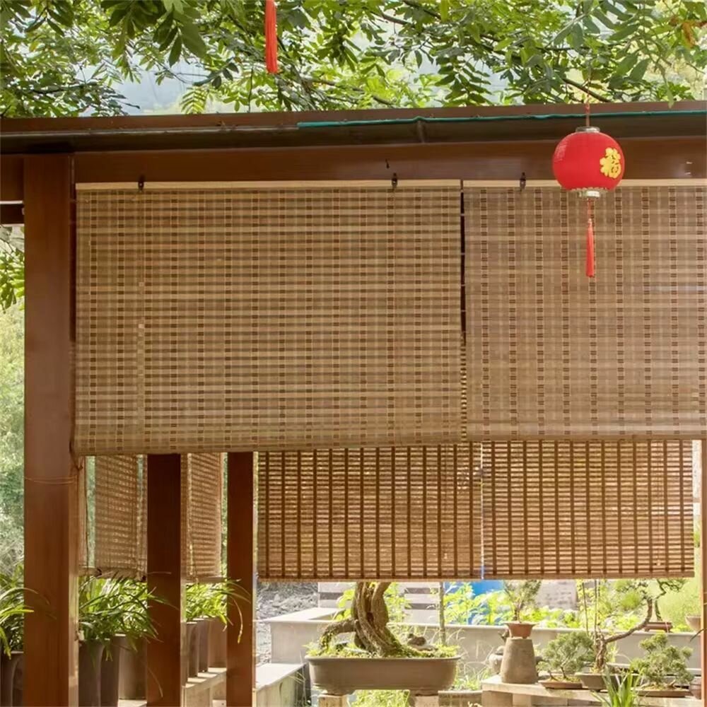 Широкие бамбуковые занавески