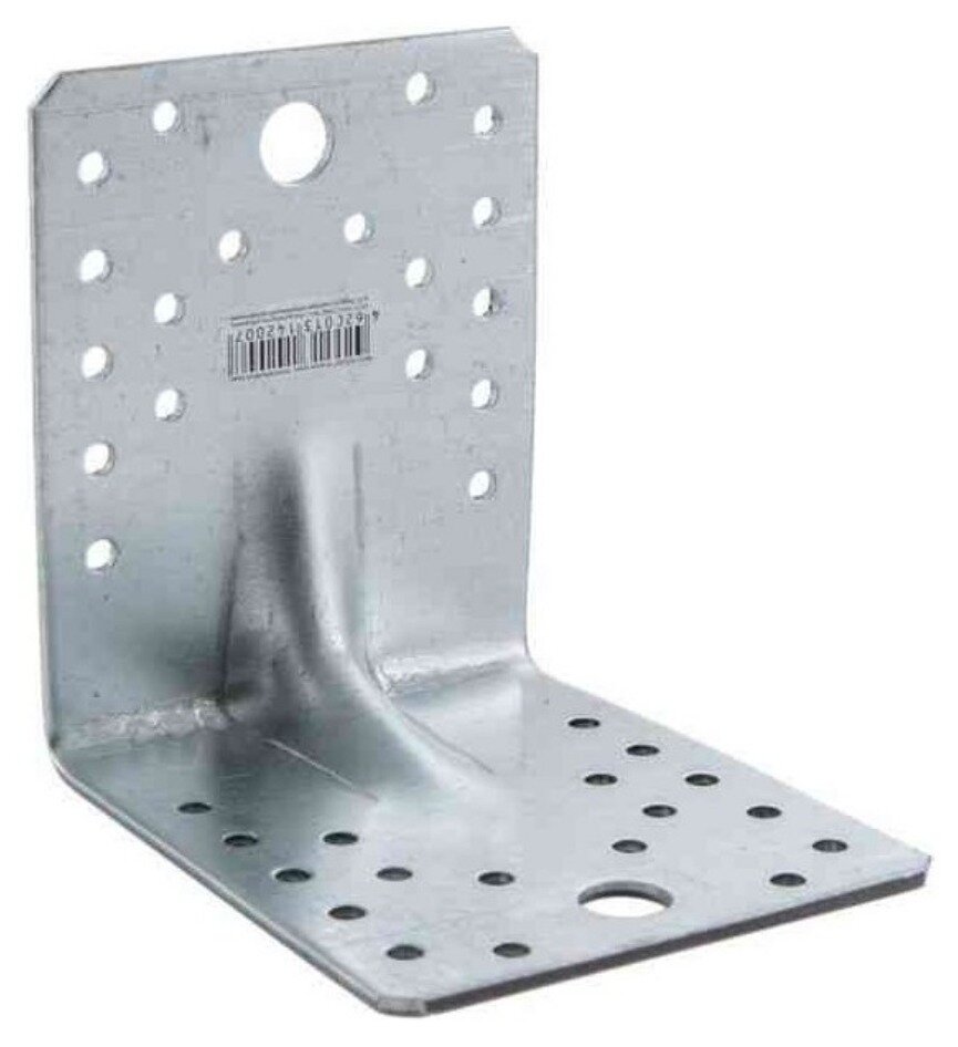 Крепежный уголок Rock Solid Connection / Рок Солид Конекшн усиленный утолщенный, из оцинкованной стали, серый, 105х105х90х2.5мм / строительство и ремонт