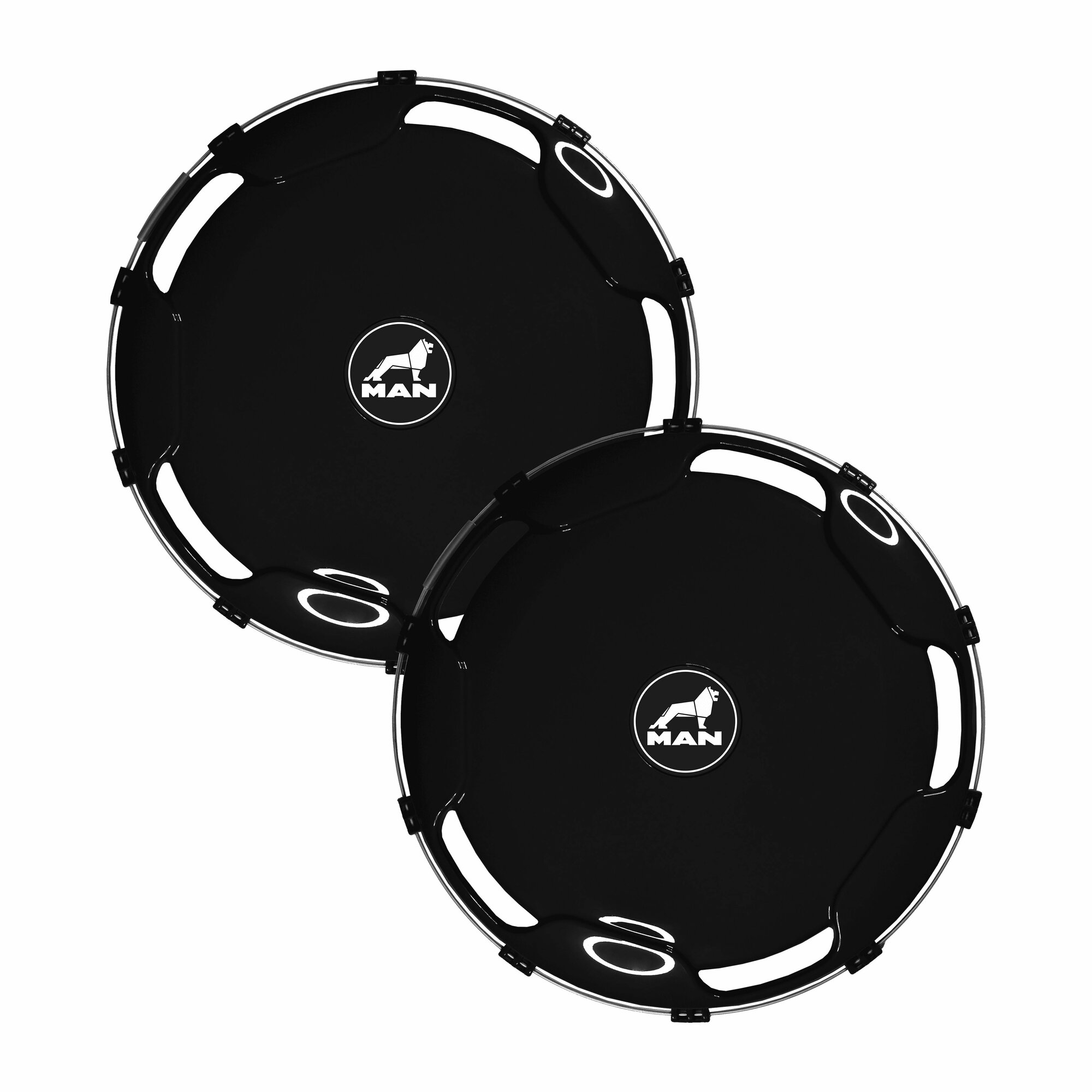 Колпаки R 22,5 "Базовые" MAN задние черные - 2 шт