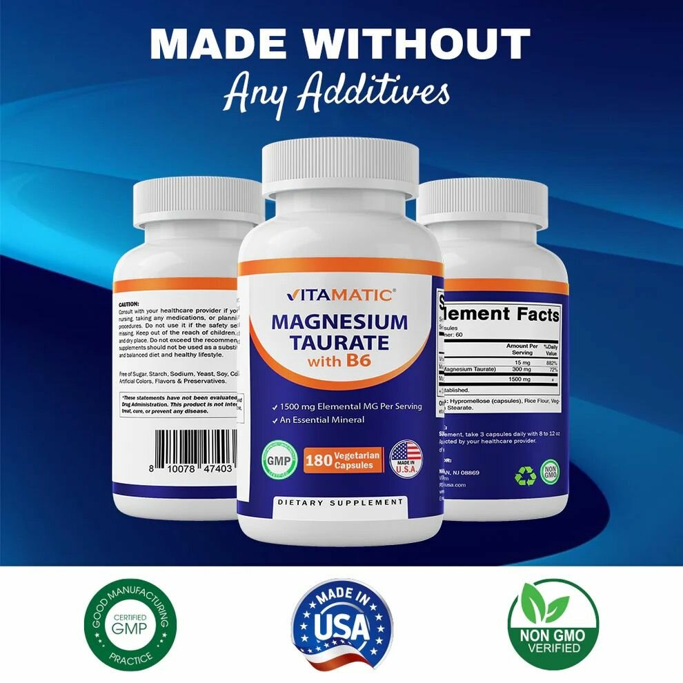 Vitamatic Magnesium Taurate 180 caps