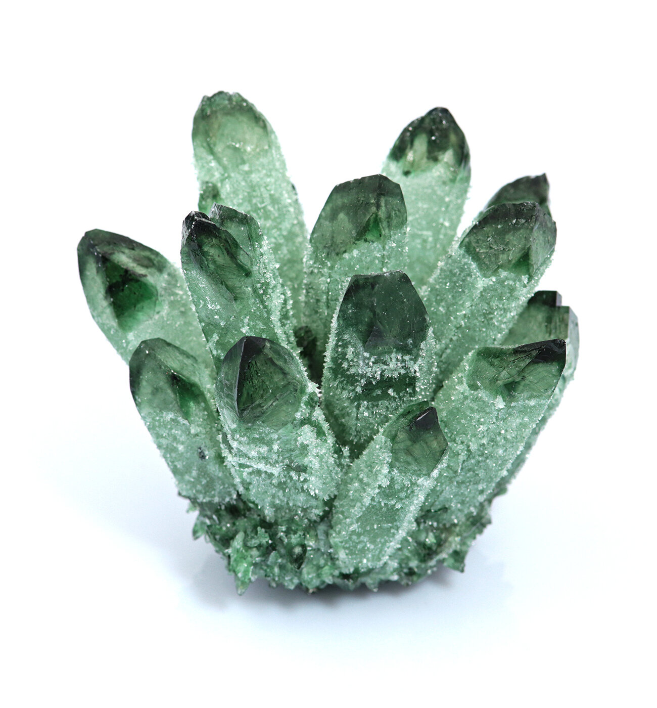 Друза кристаллов Зеленый Кварц (Празем), натуральный камень/минерал,400-450 г