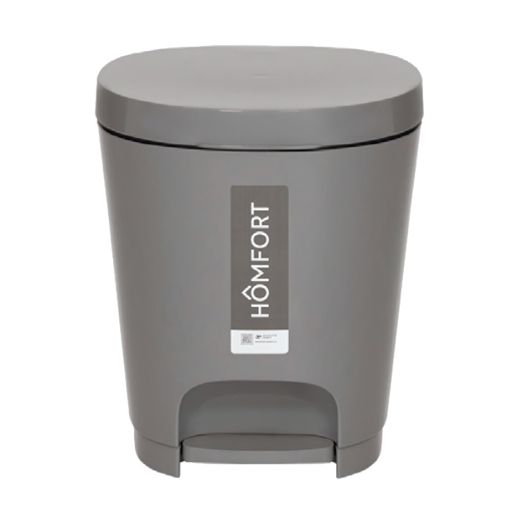 Контейнер для мусора педальный YUTO 8л, серый, удобный и практичный