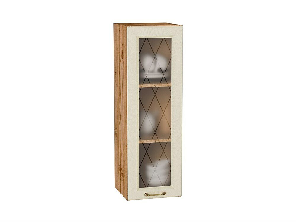 VVT Шкаф верхний с 1-ой остекленной дверцей Ницца Дуб Вотан, Дуб крем, 920, 300