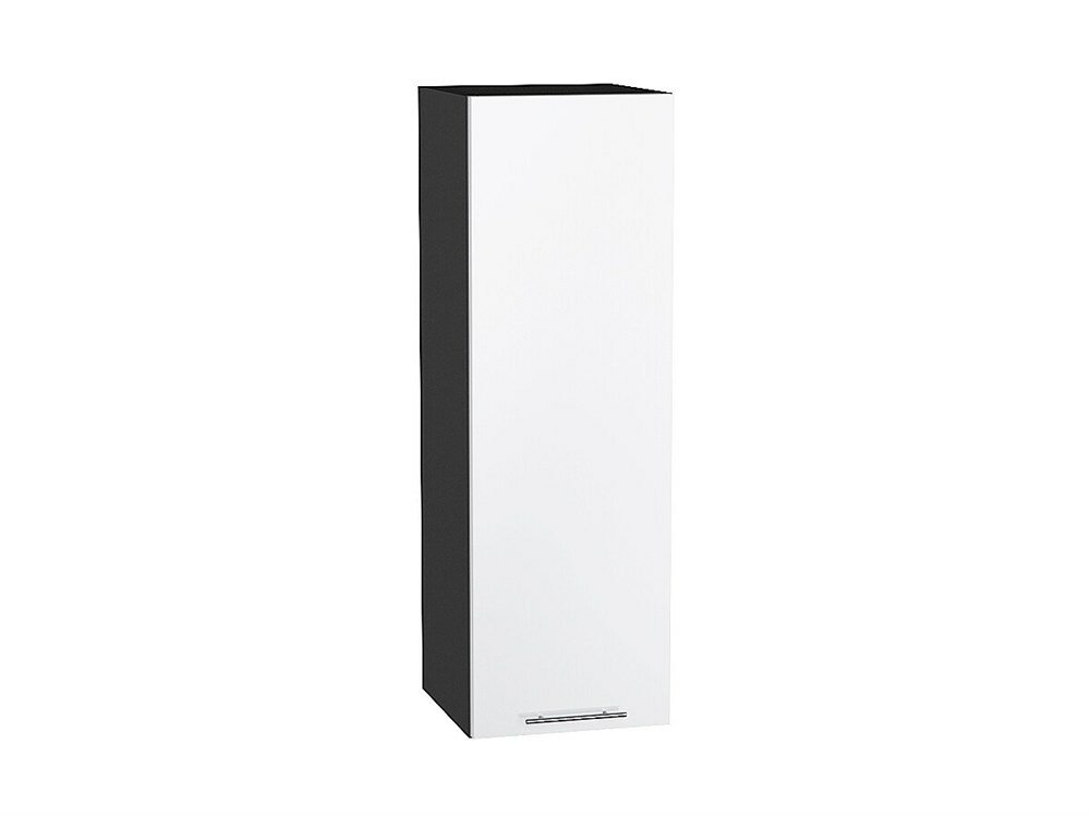 VVT Шкаф верхний с 1-ой дверцей Валерия-М Graphite, Белый глянец, 920, 300 В*Ш*Г 920*300*318, фасад МДФ Белый глянец, корпус Graphite Белый глянец