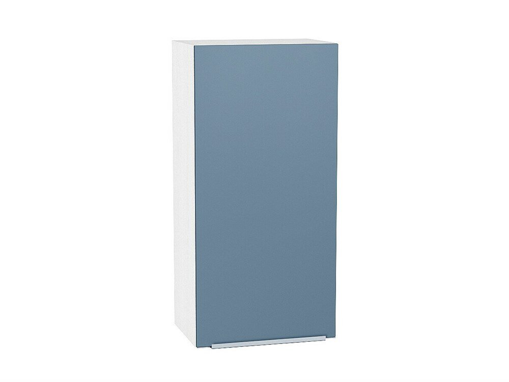 VVT Шкаф верхний с 1-ой дверцей Фьюжн Белый, Silky Blue, 920, 450 В*Ш*Г 920*450*320, фасад МДФ Silky Blue, корпус Белый Silky Blue
