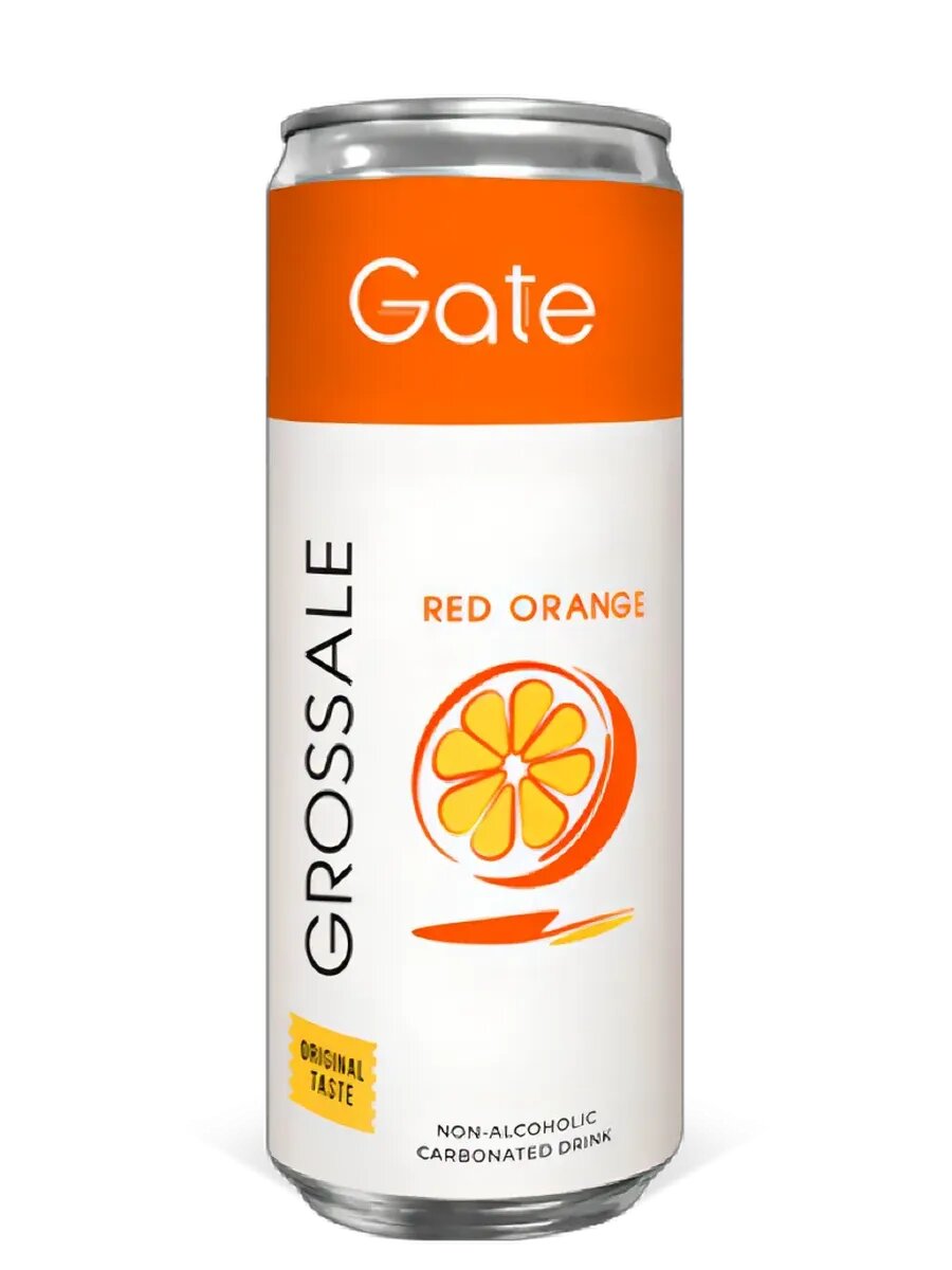 Газированный напиток GATE "Красный апельсин", 0.33л, 4 банки