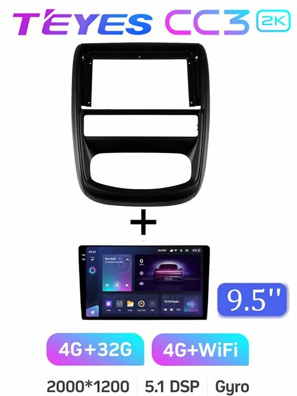 Магнитола 9" Teyes CC3 2k 4/32 Gb Renault Duster 1 2010-2015 Terrano 2014-2022