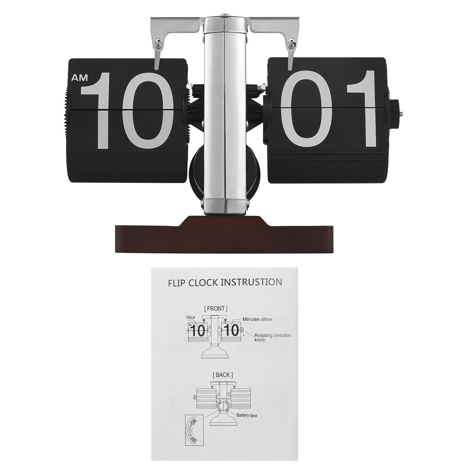 Настольные перекидные часы, винтажный декор, прочные механические цифровые настольные часы из нержавеющей стали, переворачивающие страницы, работающие от батареек, небольшие часы с деревянной основой, идеи подарков, классные вещи для дома, офиса