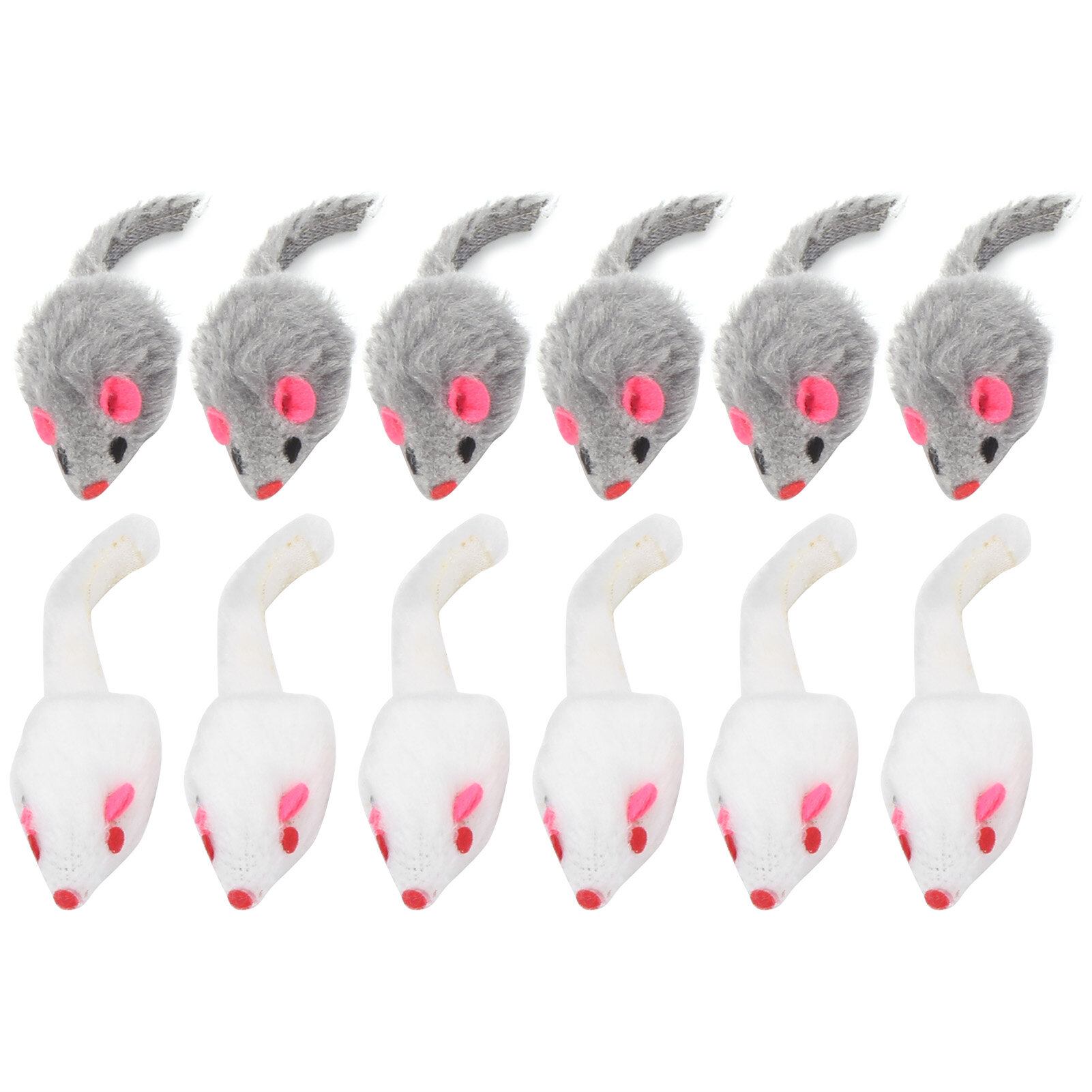 Набор из 12 игрушек-мышек для кошек. Пушистые интерактивные мыши с кошачьей мятой для домашних кошек и котят. Прочные игрушки для домашних животных.