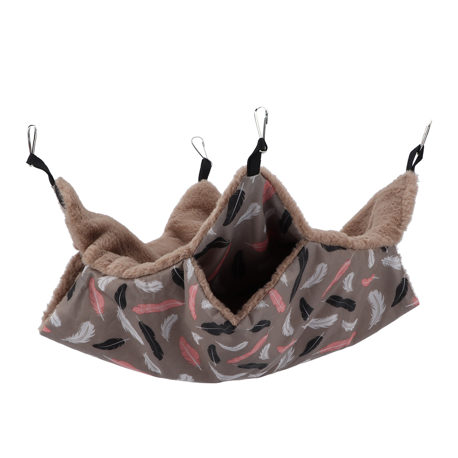 Двухслойный гамак для маленьких домашних животных, мягкий и удобный, подвесная теплая лежанка для хомяка с фиксированным металлическим крючком, 20x20 см / 7,9x7,9 дюйма.