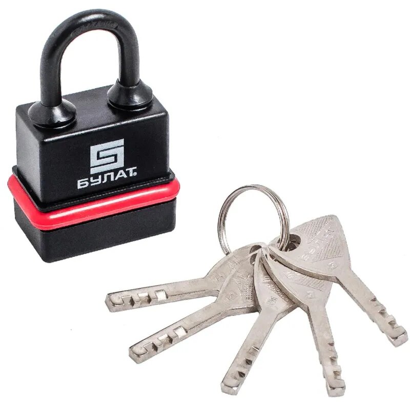 Замок навесной всепогод_УЗК Булат ВС 3-Н35 ПЛ (38xd=5) чугун черный (5кл) 1557405