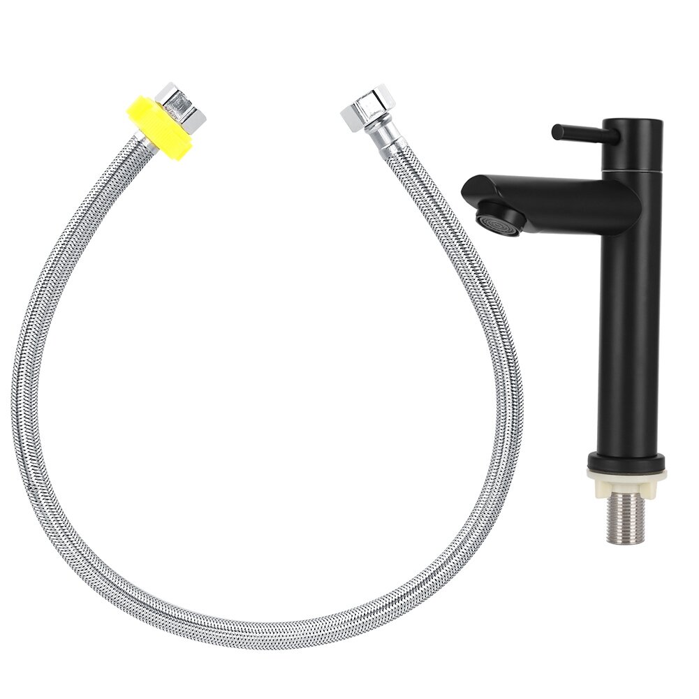 Черный нержавеющая сталь одинарный кран для холодной воды для раковины домашний водопроводный кран для ванной комнаты туалетные принадлежности