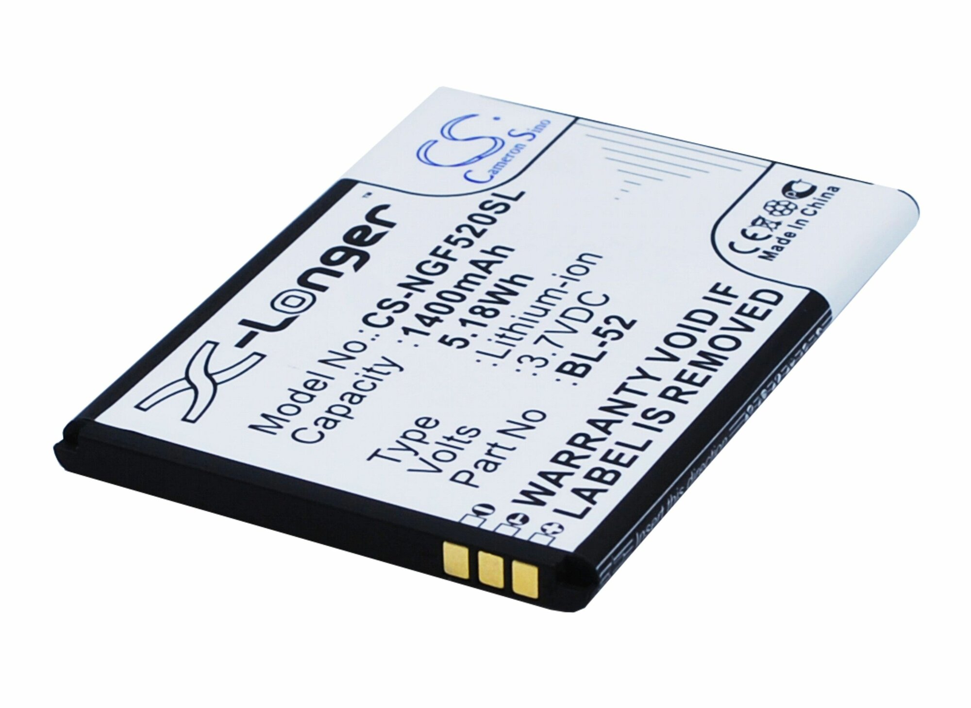 CS-NGF520SL Категория Мобильный телефон, смартфон батарея Подходит для бренда НГМ Подходит модель Forward Young 1400mAh / 5.18WhmAh 3.7V