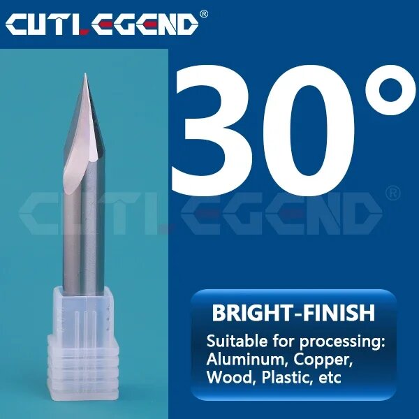CUTLEGEND Фреза для снятия фаски на 30 градусов, твердосплавная фреза 3, 4, 5, 6, 8, 10, D4X50X2T