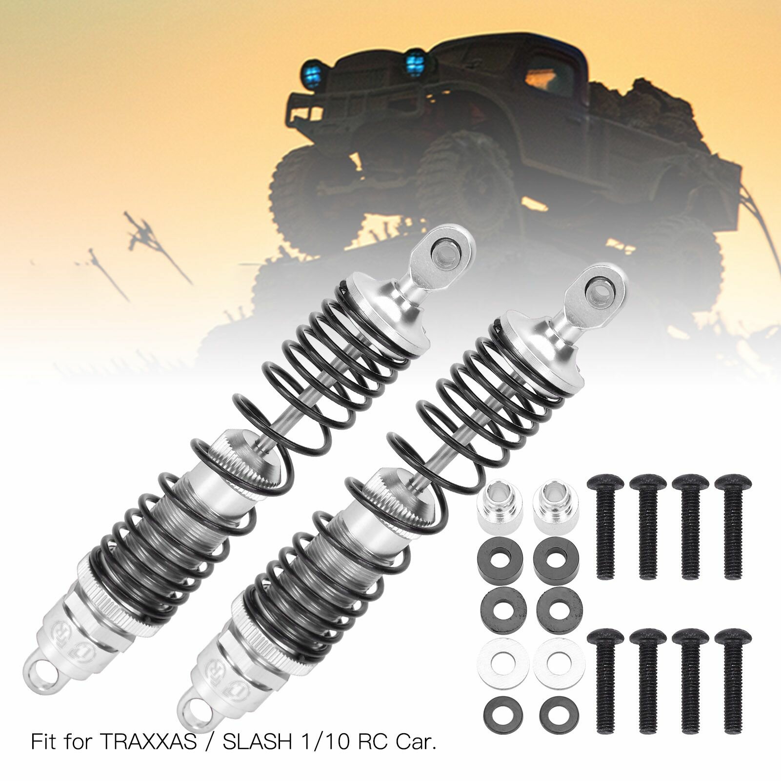 Шт, 110 мм, металлический задний амортизатор с дистанционным управлением, демпфер для TRAXXAS/SLASH 1/10, детали радиоуправляемого автомобиля, серебро