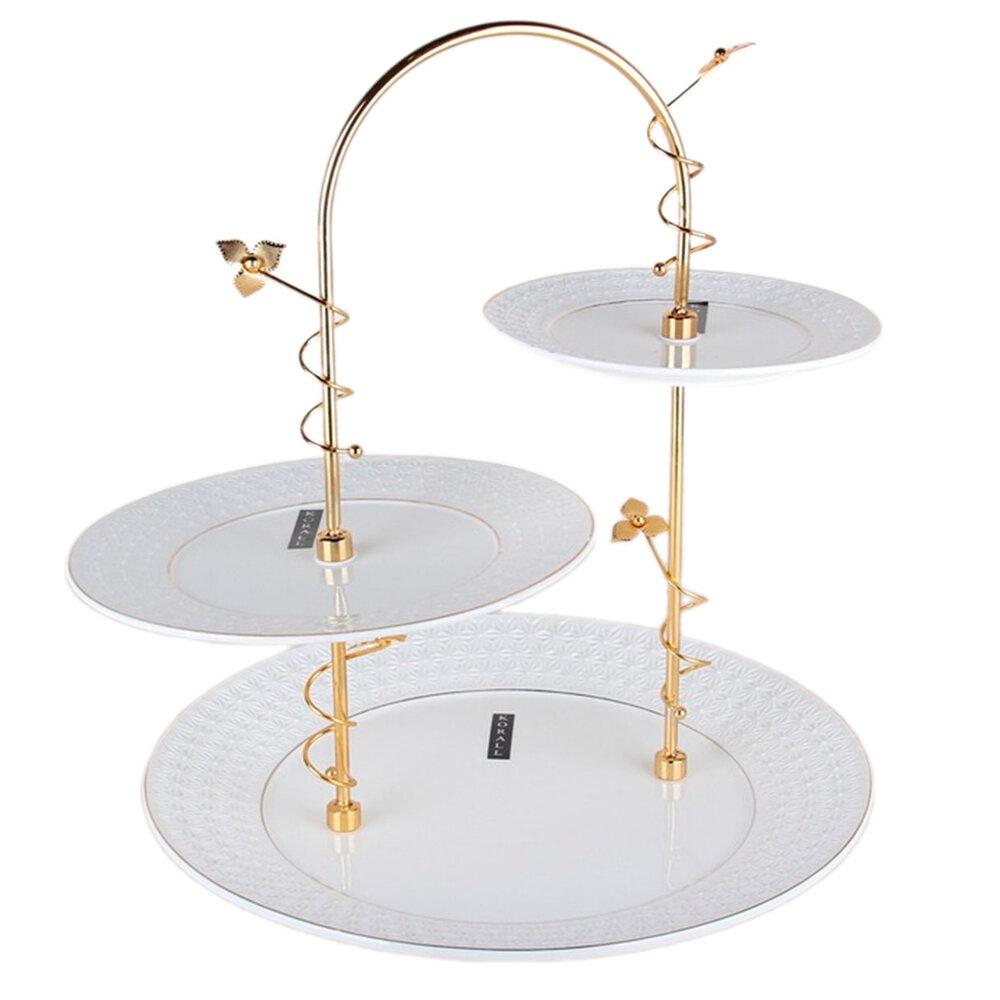 Фруктовница 3-х ярусная "Снежная королева", фарфор, 17*21*31см, для сервировки