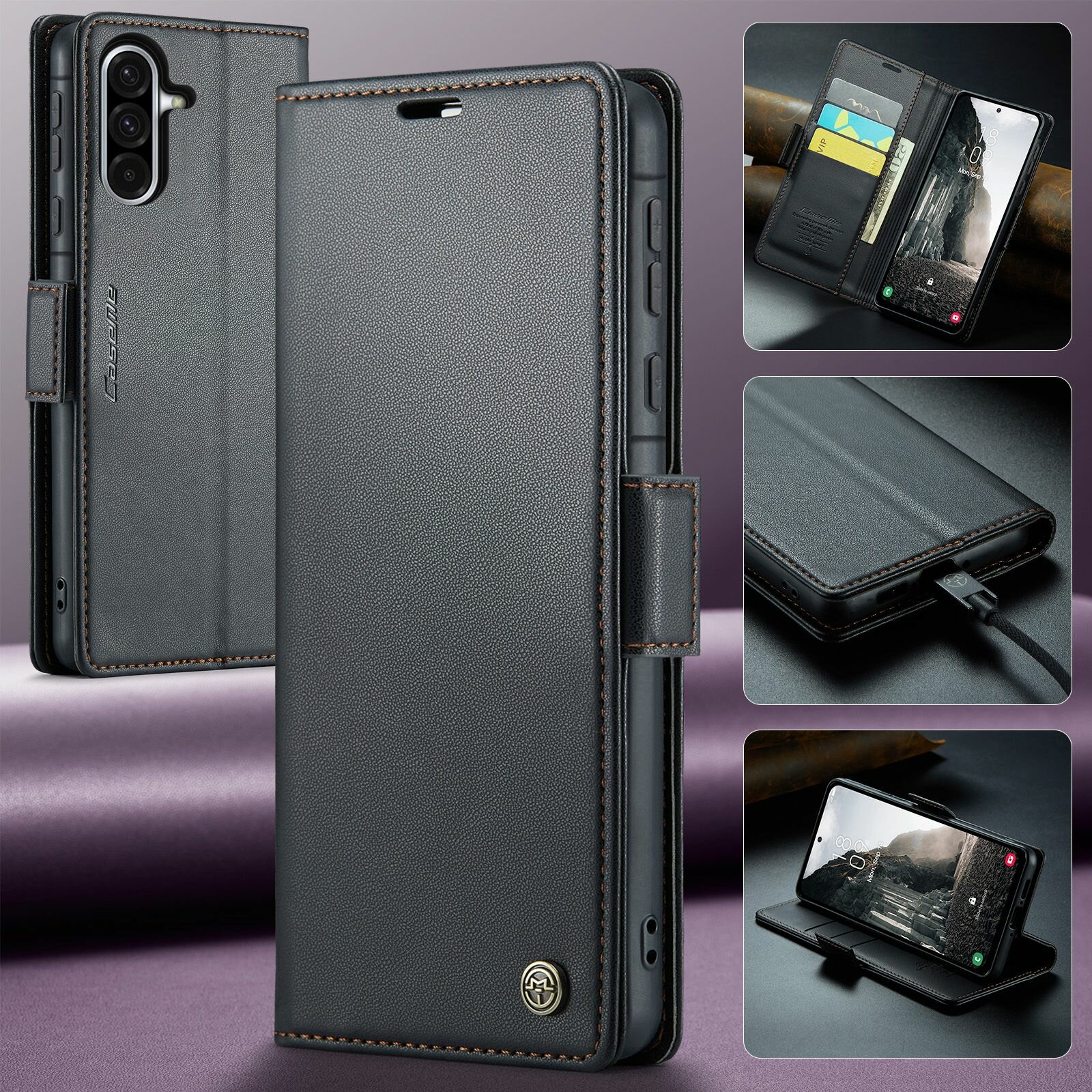 Чехол-книжка CaseMe Smooth Samsung Galaxy A56 черный
