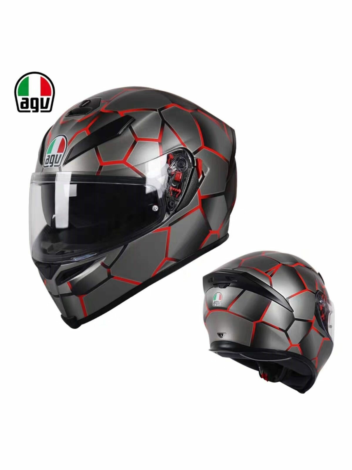 AGV Мотошлем, цвет: черный, серый, размер: XL