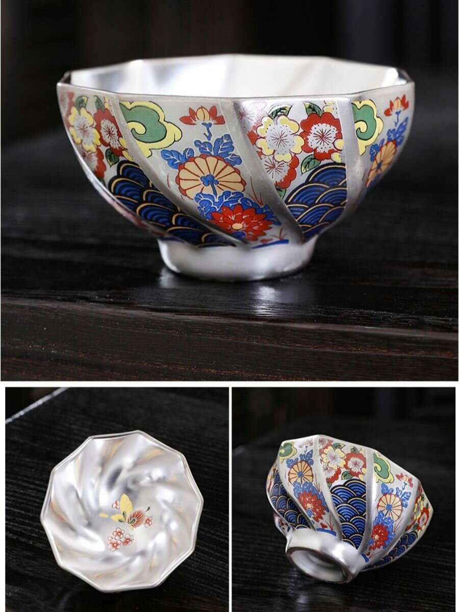 Пиала для чая "цветы", 100 мл, 1 шт