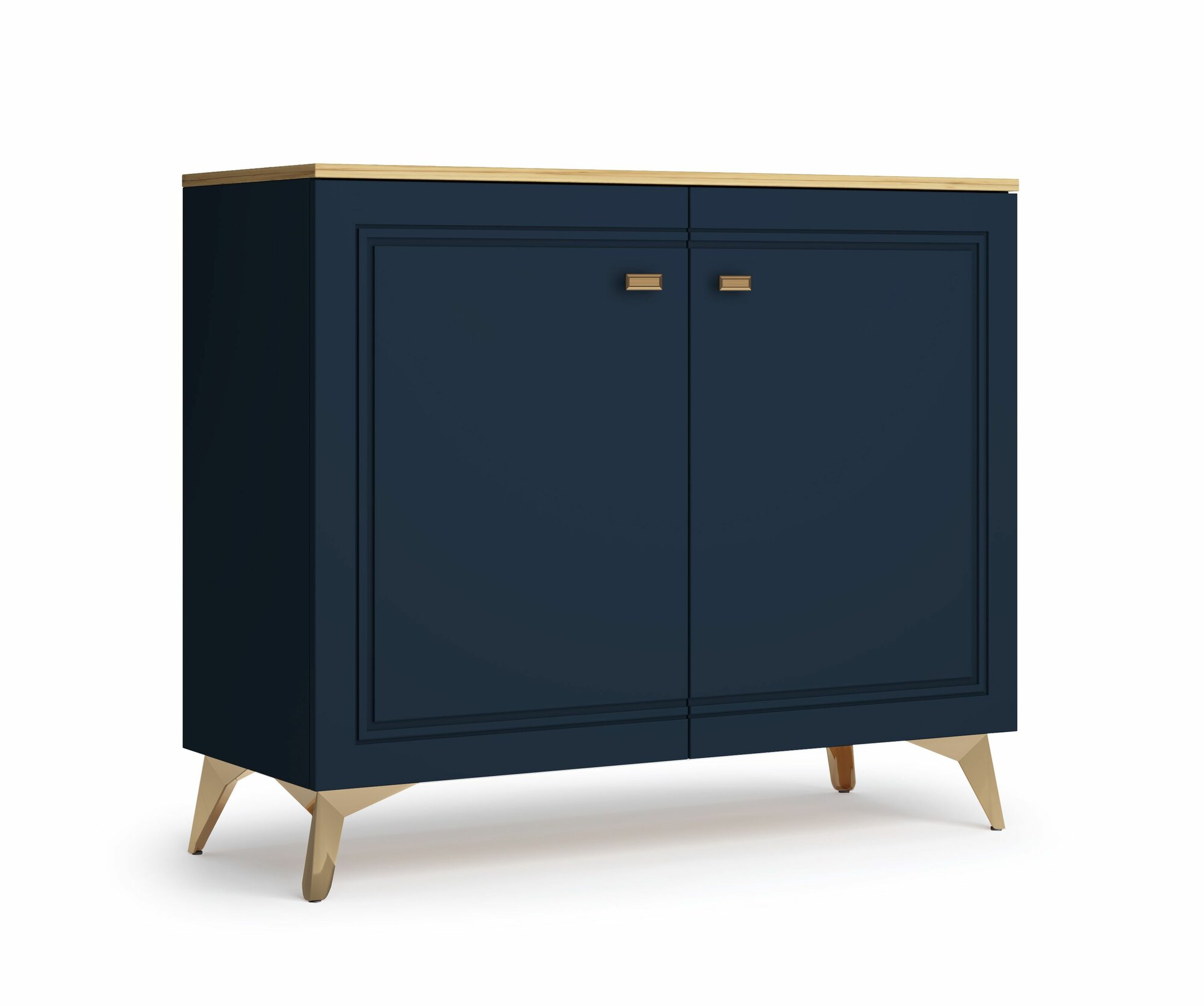 Комод Кураж "Вега Сапфир", ЛДСП, МДФ, доводчики, синий, 100x42x85 см