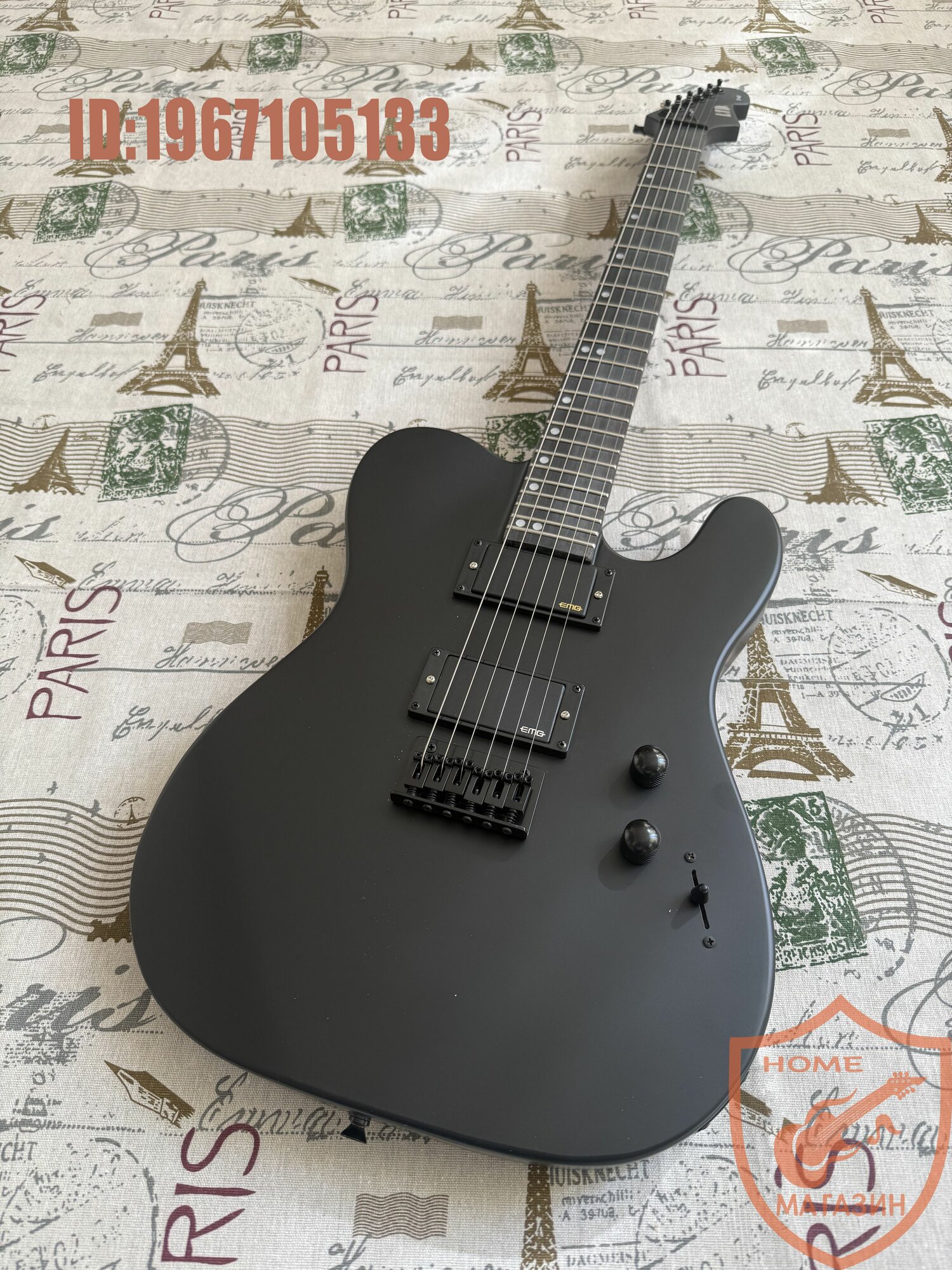 Электрогитара (идентичная модель ESP ) с черепом черная/ активный звукосниматель