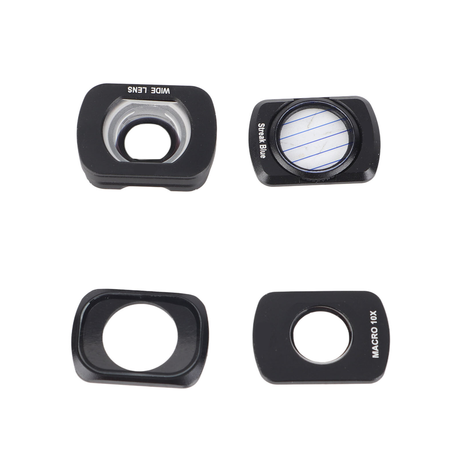 Комплект из 4 фильтров для объектива камеры: 1 широкоугольный, 1 макроскоп, 1 мягкий белый фильтр 1/4 дюйма, 1 матовый синий фильтр для Osmo Pocket 3