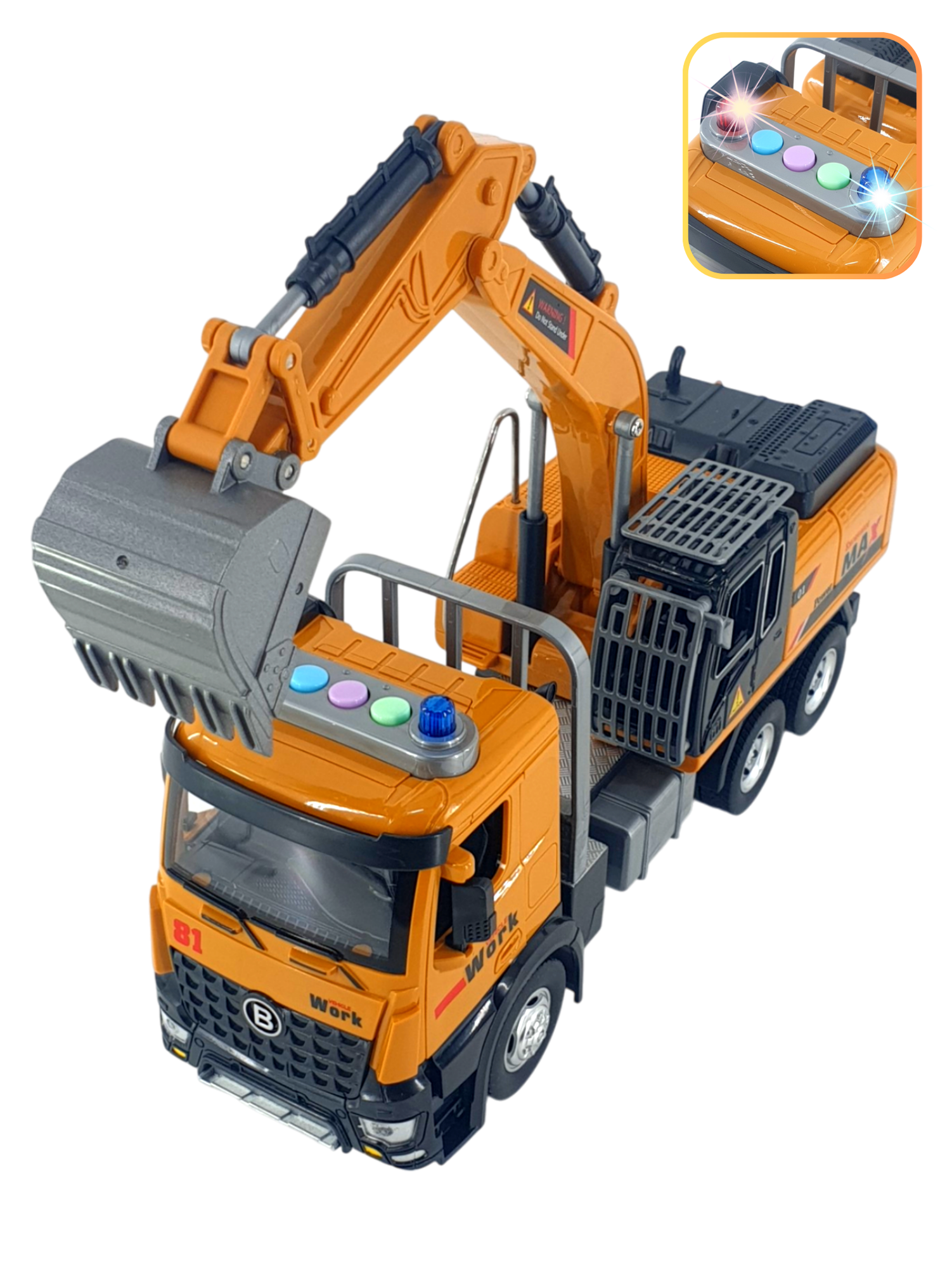 Машинка инерционная автоэкскаватор, свет, звук - 26 см. YZ