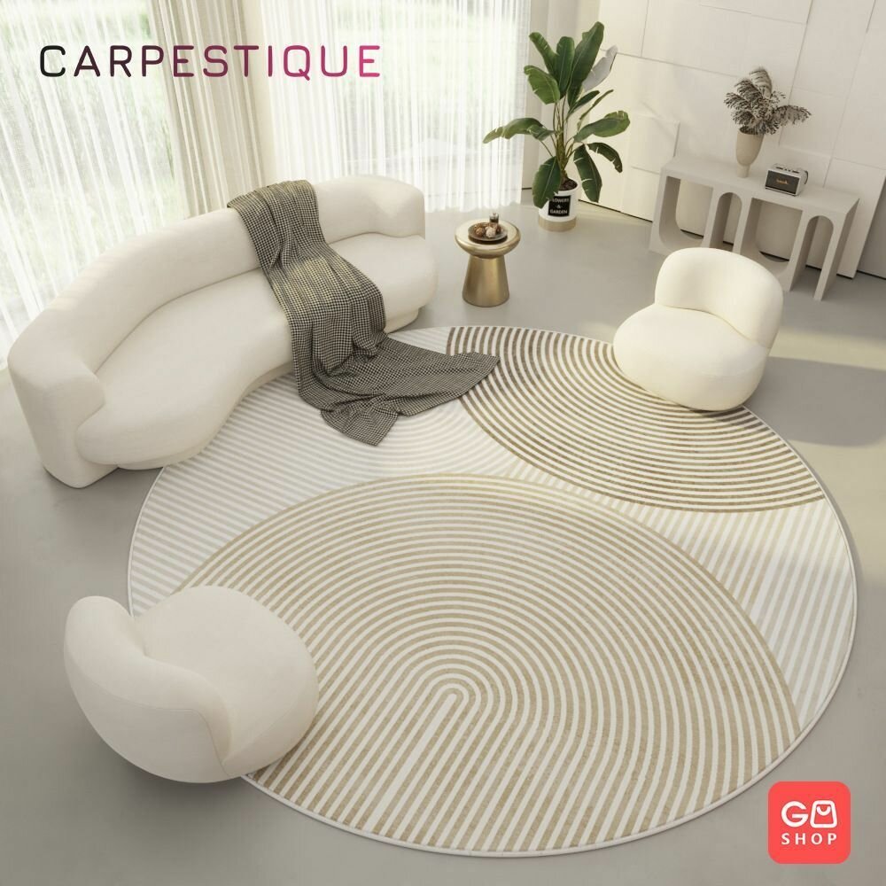 Ковер Carpestique Круглый современный ковер большого размера Инновационная водонепроницаемая ткань