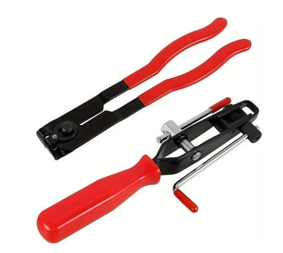 Приспособление для установки ленточных хомутов Шруса /Клещи обжимные, 2 шт.