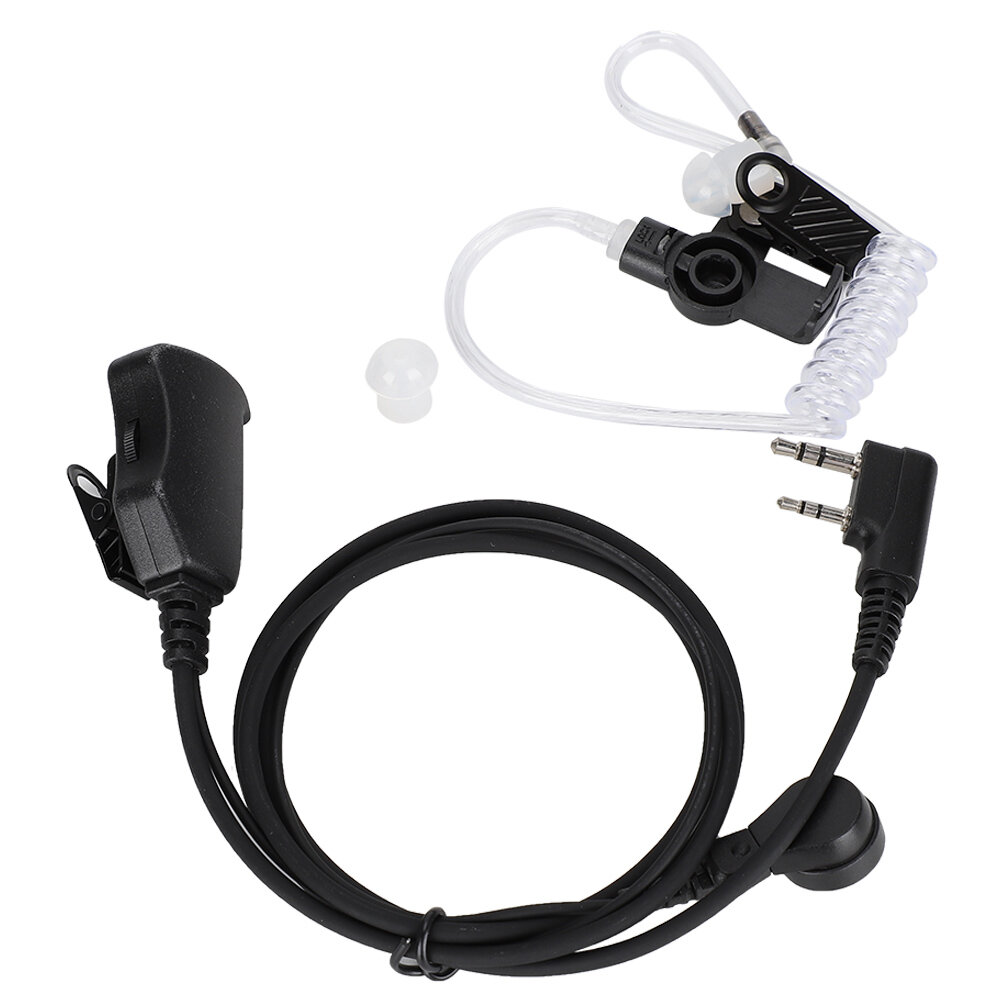 Гарнитура для рации с 2контактным разъемом Kтипа, микрофоном, воздуховодом и регулятором громкости
