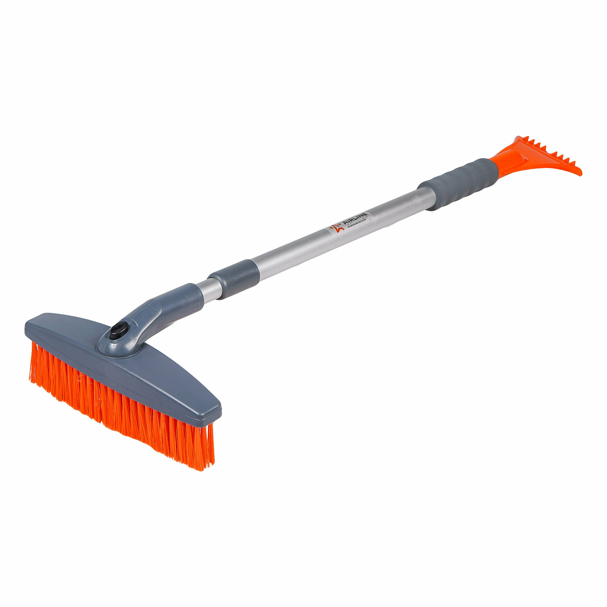 Щетка от снега + скребок (мягкая щетина, поворотная голова, телескоп. рукоятка 86-123см)