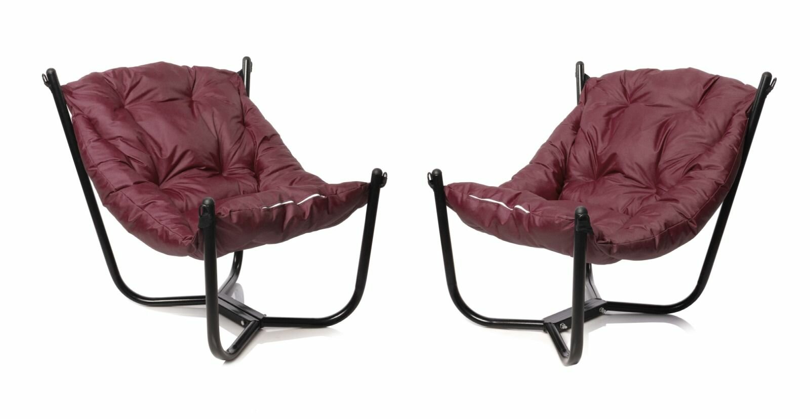 Комплект мягких кресел ЧИЛ, черное основание, бордовая подушка (2 шт)