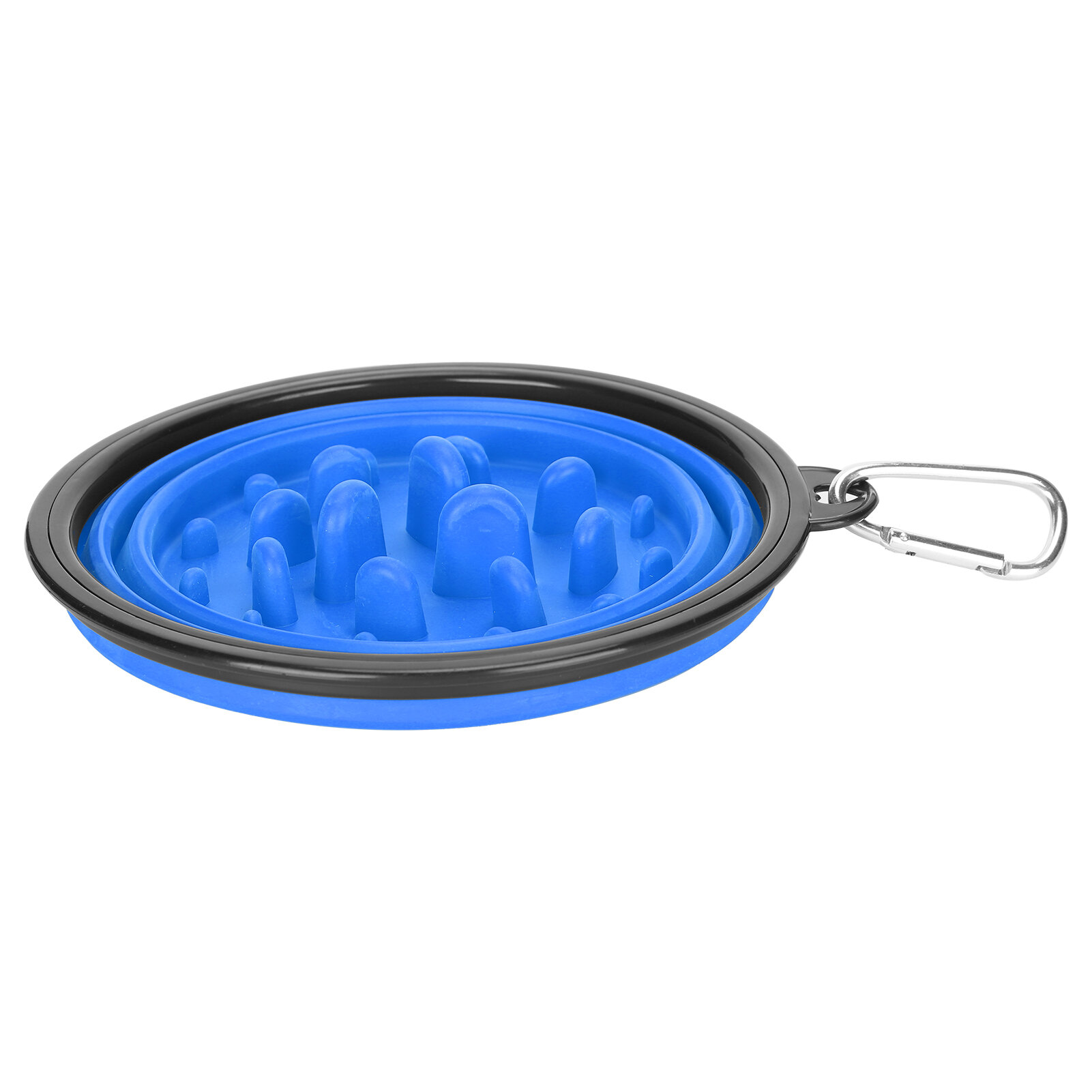 Портативная миска для медленного кормления собак, дорожная миска для маленьких и больших собак, синяя.