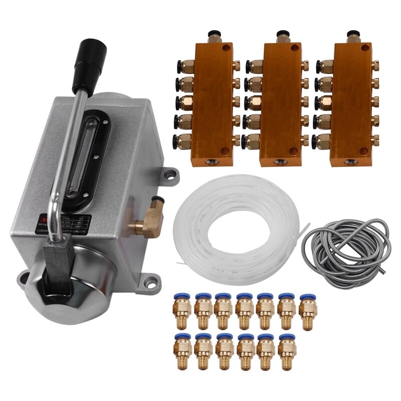 Один комплект Насос Ручной фрезерный станок с ЧПУ Электромагнитный насос для смазки Лубрикатор Корпус из нержавеющей стали