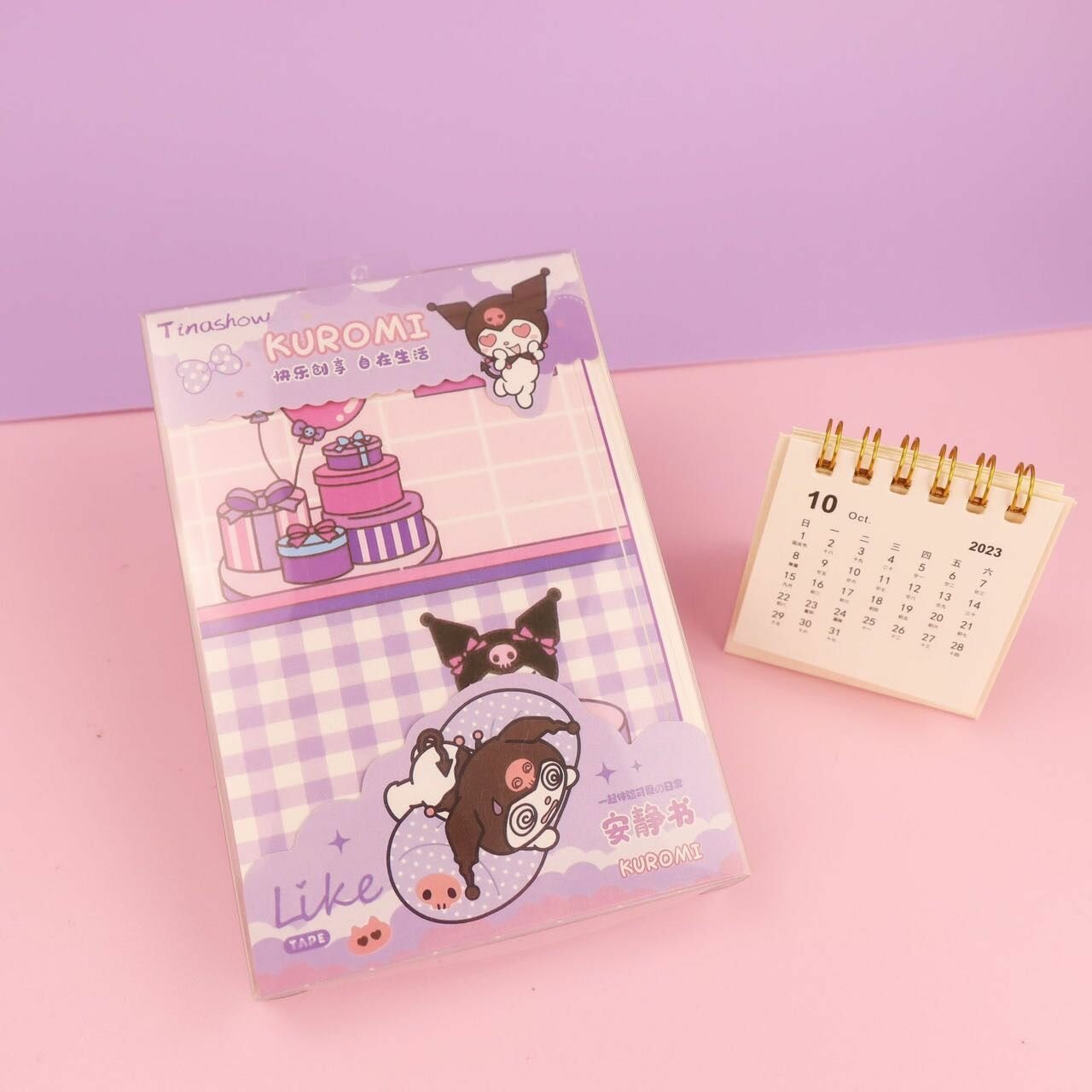 Набор игрушек Куроми и Май Мелоди: фигурка, стикеры, бумажная кукла-книжка домик