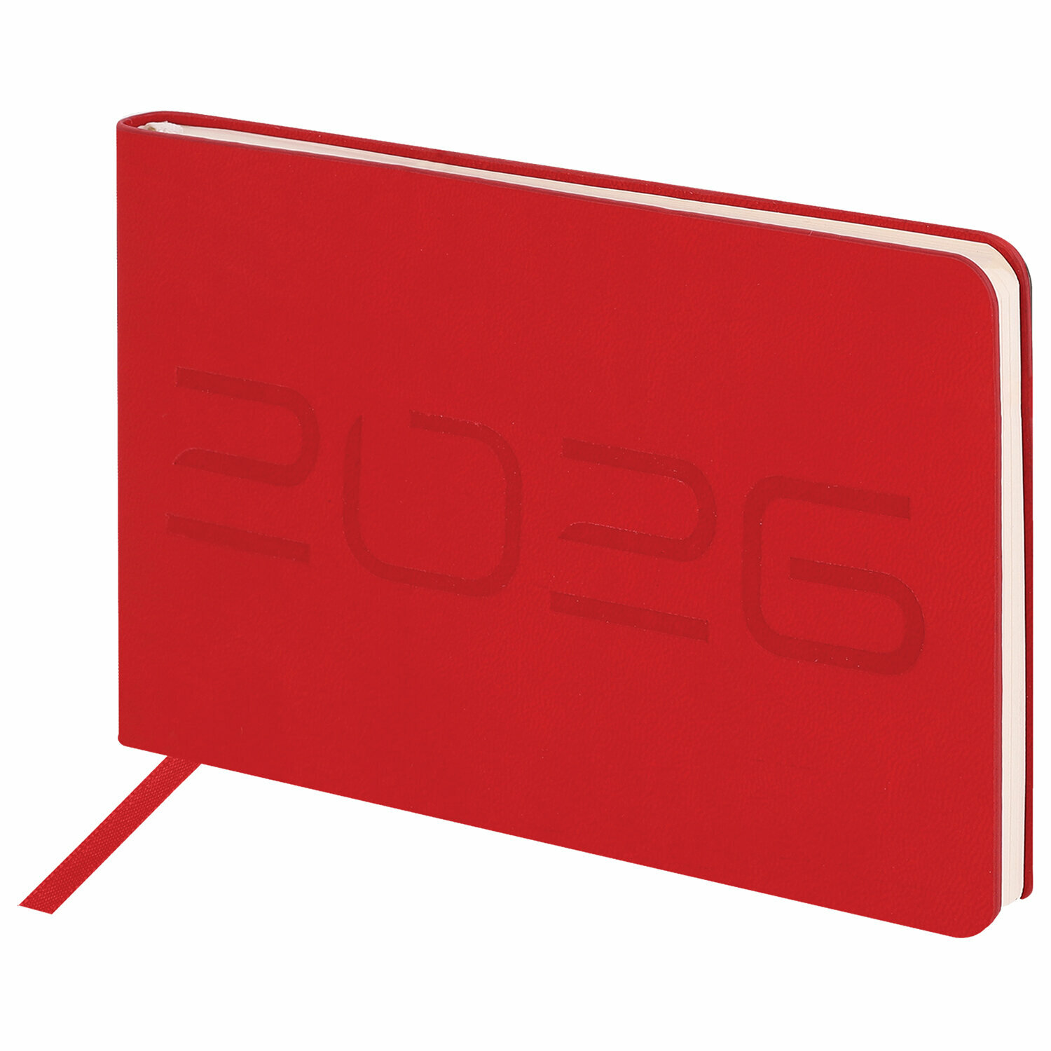 Еженедельник датированный 2026 малый формат 105х160 мм, А6, BRAUBERG "Imprint", тиснение, красный, 117211 (цена только за 1 шт.)