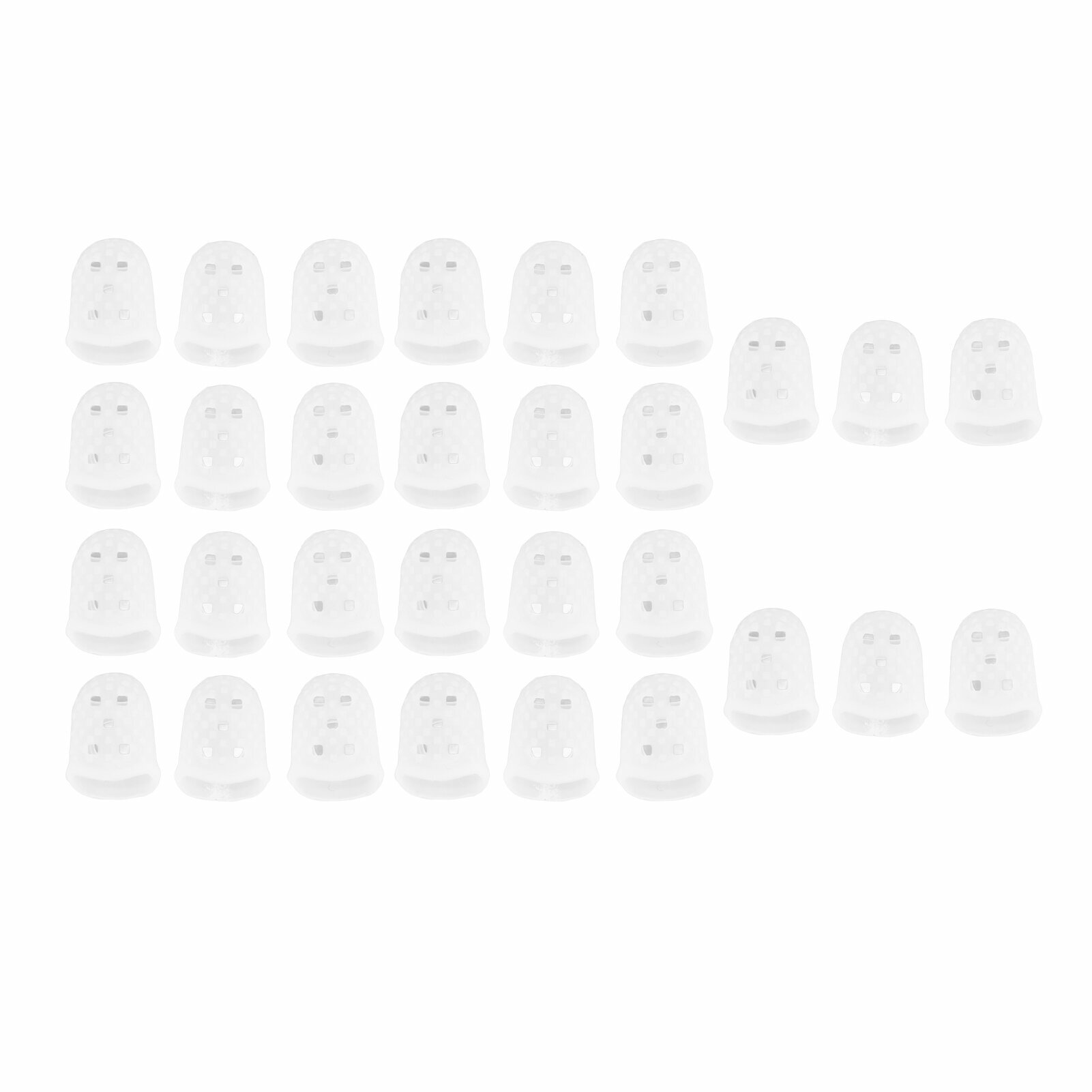 30pcs Guitar Silicone Finger Protectors Breathable Cots Transparent Fingertip M Size