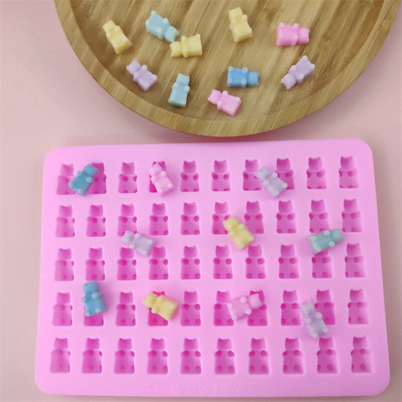Силиконовая форма, форма для мыла, форма для запекания, форма для выпечки, силиконовая форма для выпечки, форма для свечей, силиконовый молд, форма для шоколада плешоп мишки, для кубиков льда, печенья, тортов, желе, конфет, шоколада, 50 ячеек