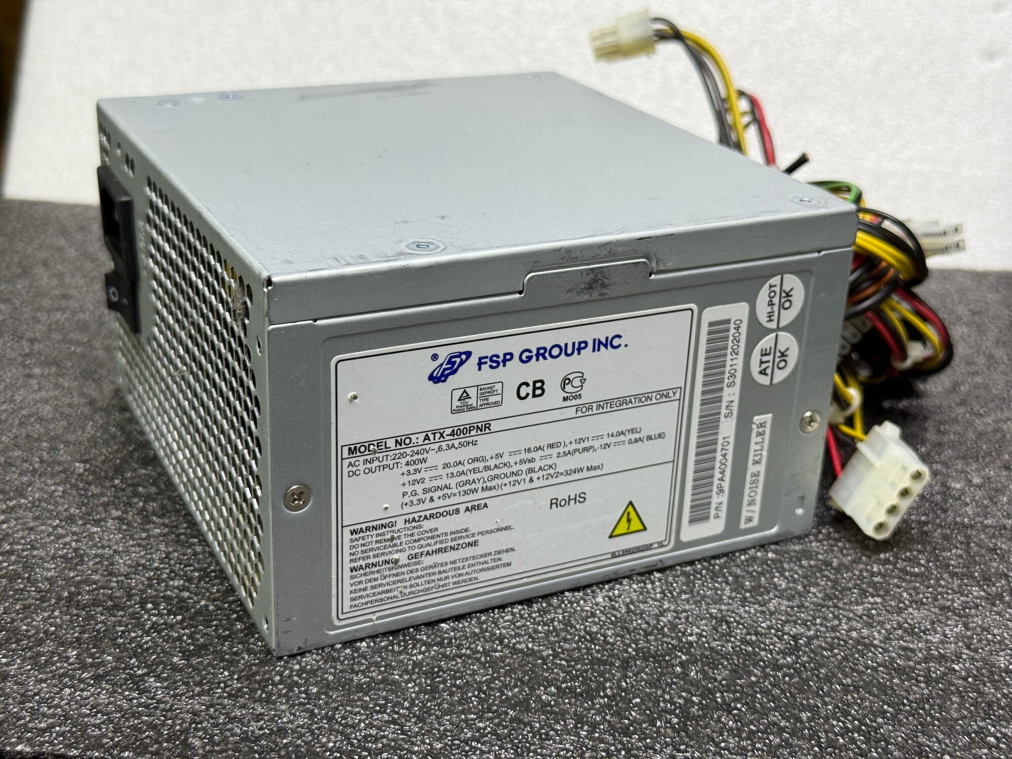 Блок питания FSP ATX 400W ATX-400PNR (24+4pin) 120mm fan 3xSATA