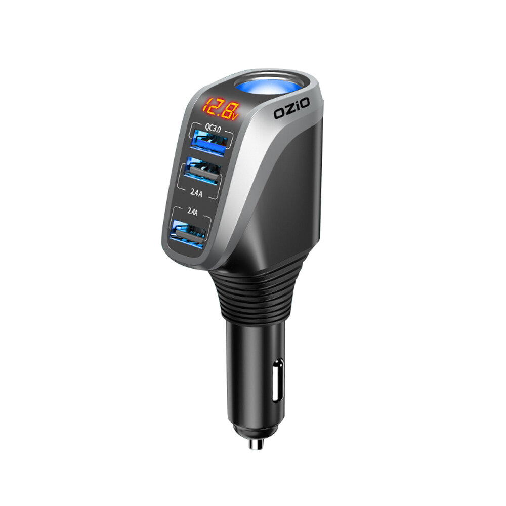 Автомобильный зарядный адаптер OZiO Многофункциональное устройство быстрой зарядки с дисплеем напряжения для легкового автомобиля, грузовика, внедорожника, автофургона 12-24 В