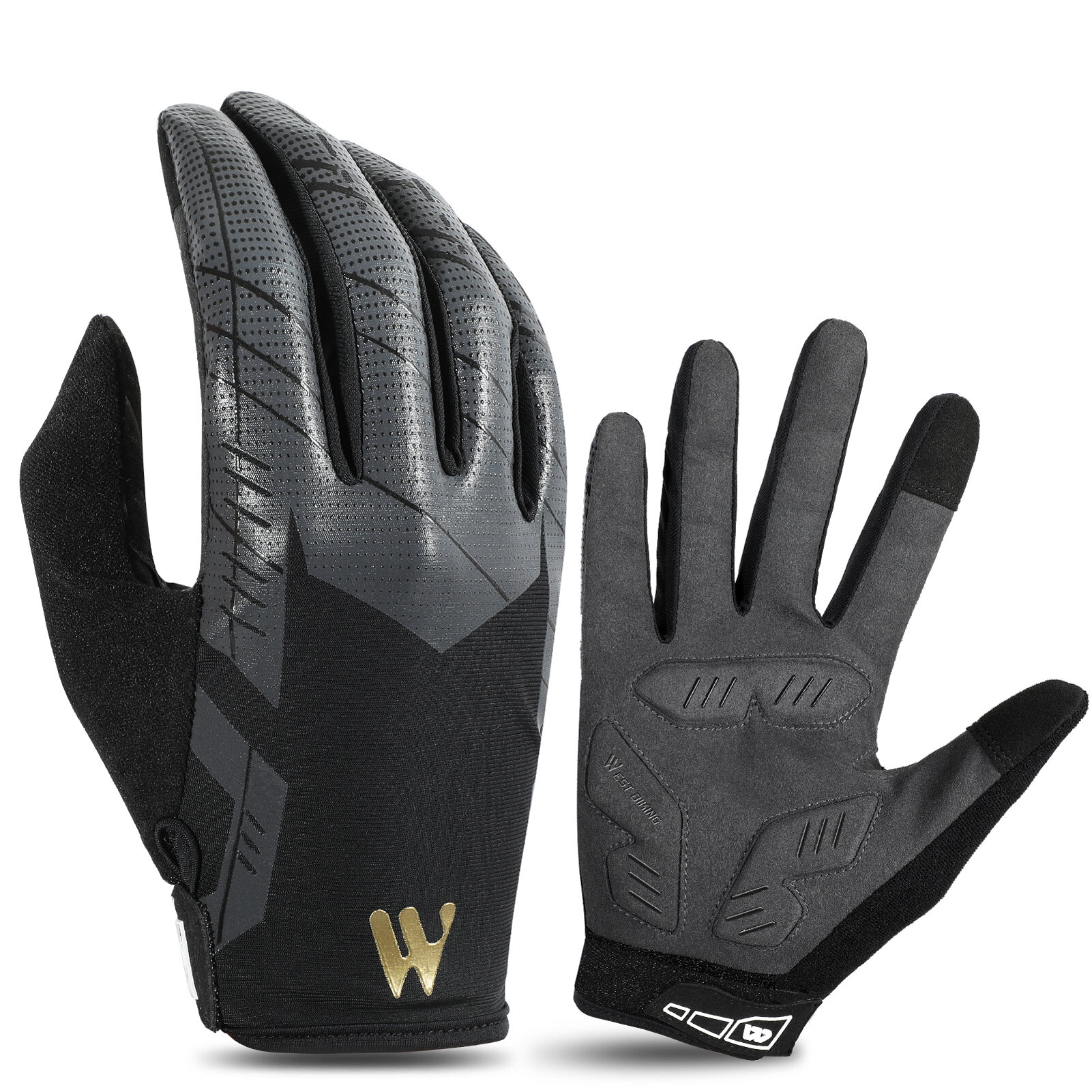 Водонепроницаемые перчатки WEST BIKING на все пальцы с сенсорным экраном, водонепроницаемые перчатки для зимних видов спорта, бега, велоспорта, велосипеда