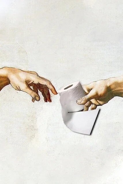 Плакат «Рука Бога и Адам» на холсте Белый, E, 40X60cm No Framed