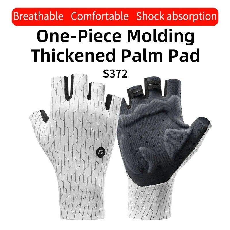 Велосипедные перчатки ROCKBROS для мужчин и женщин, дышащие амортизирующие нескользящие митенки для горного и дорожного велосипеда, утолщенные, с подушечкой для ладони, M, Черный, Унисекс